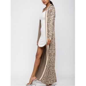 Sweaters | Leopard Print Long Maxi Cardigan Sweater Duster | Poshmark